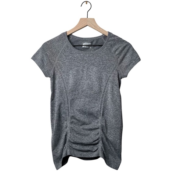 Athleta | Tops | Athleta Fastest Track Short Sleeve Workout Top Gray ...